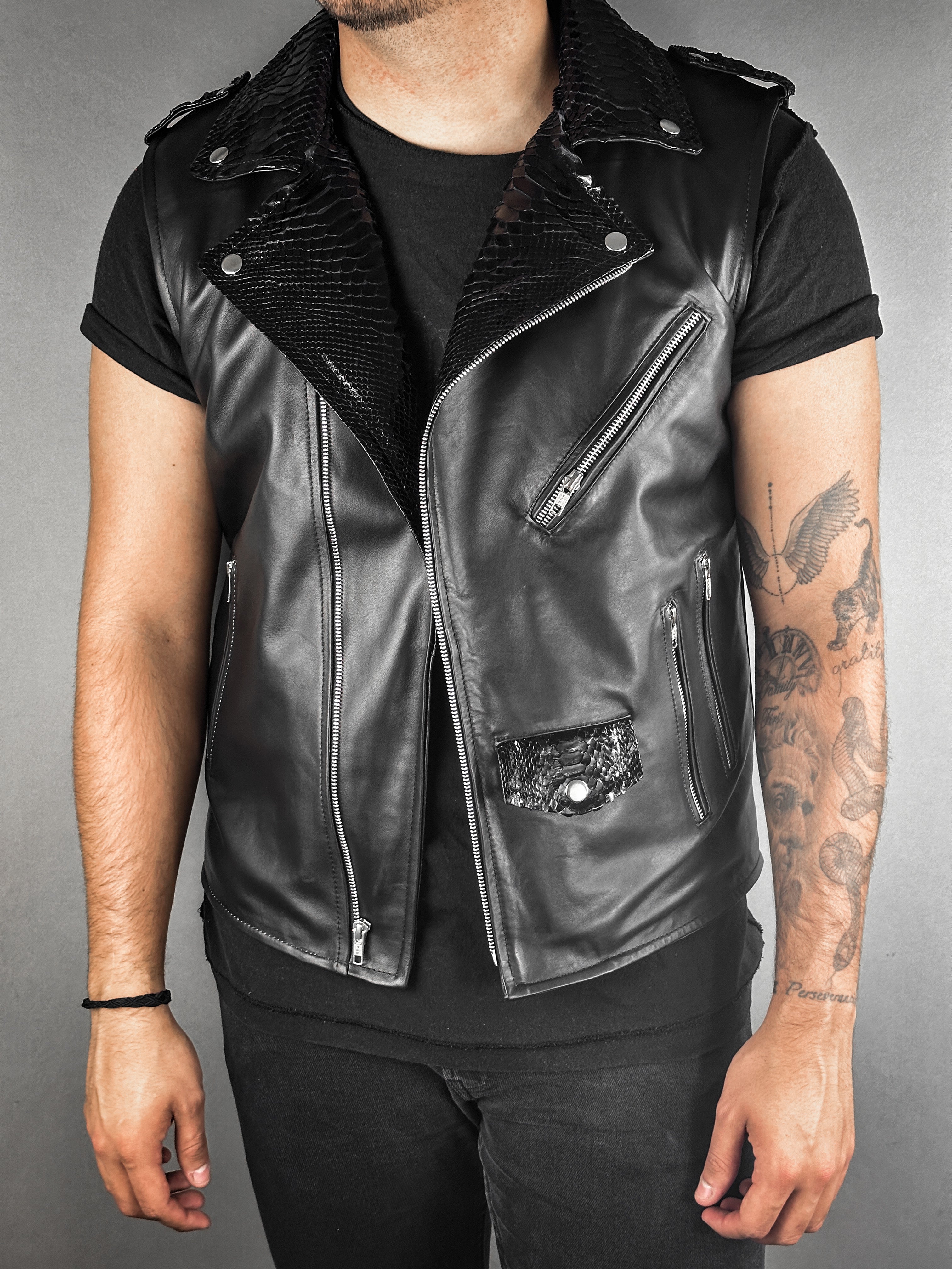 PYTHON BIKER VEST – LuxxeMx