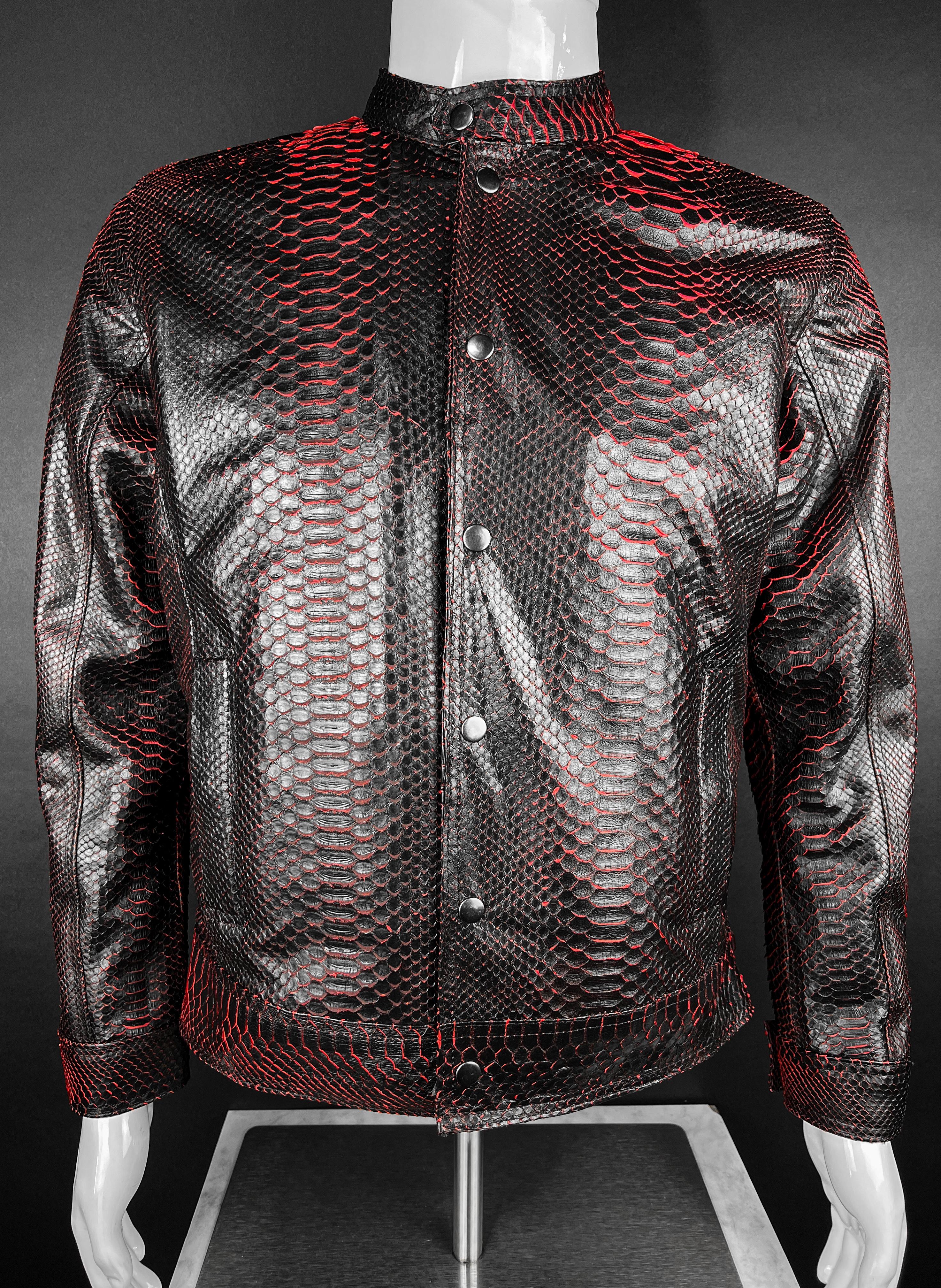 BLACK/RED PYTHON JACKET – LuxxeMx