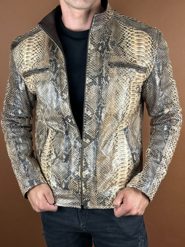 BROWN PYTHON JACKET – LuxxeMx