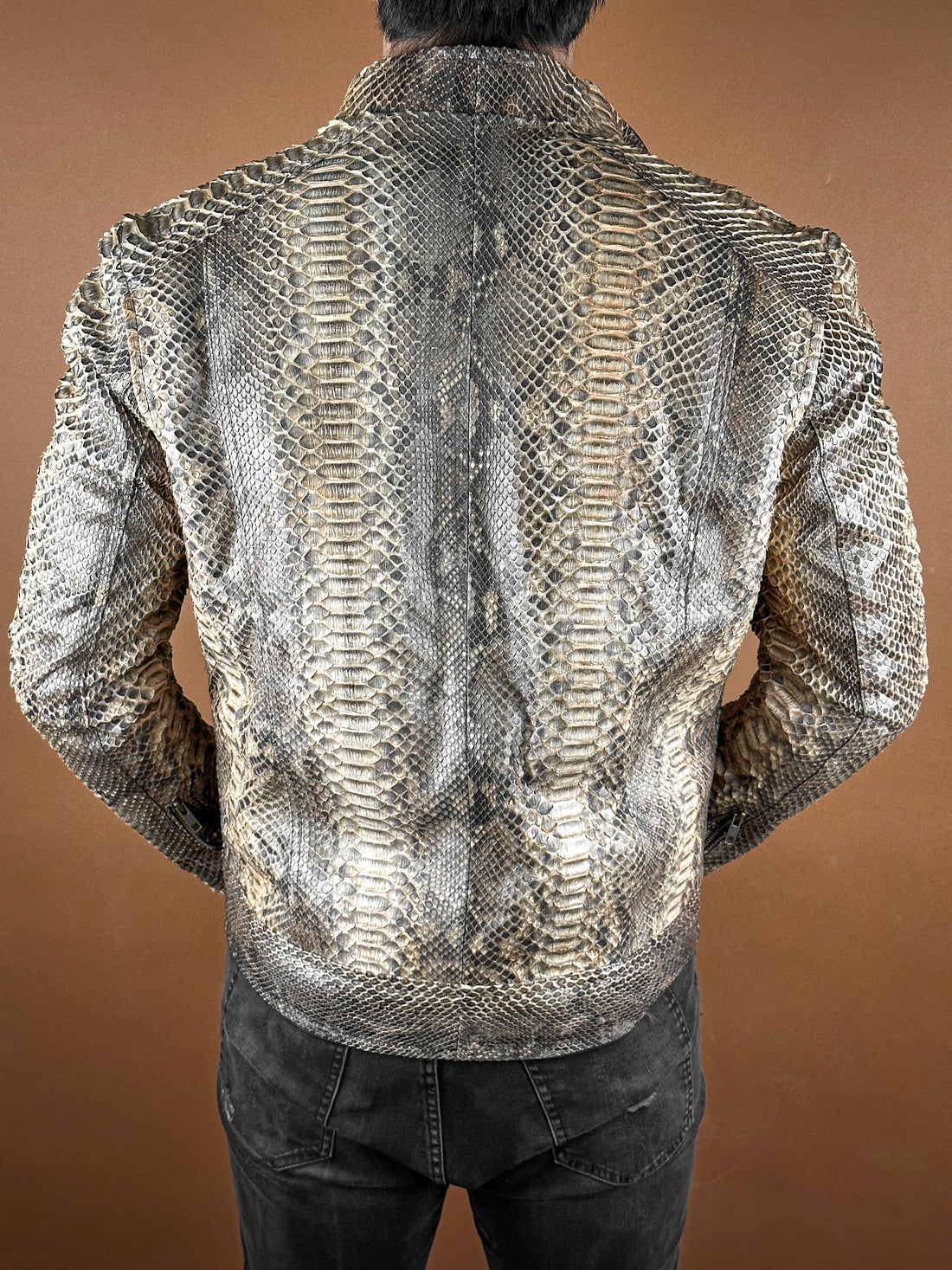 BROWN PYTHON JACKET – LuxxeMx