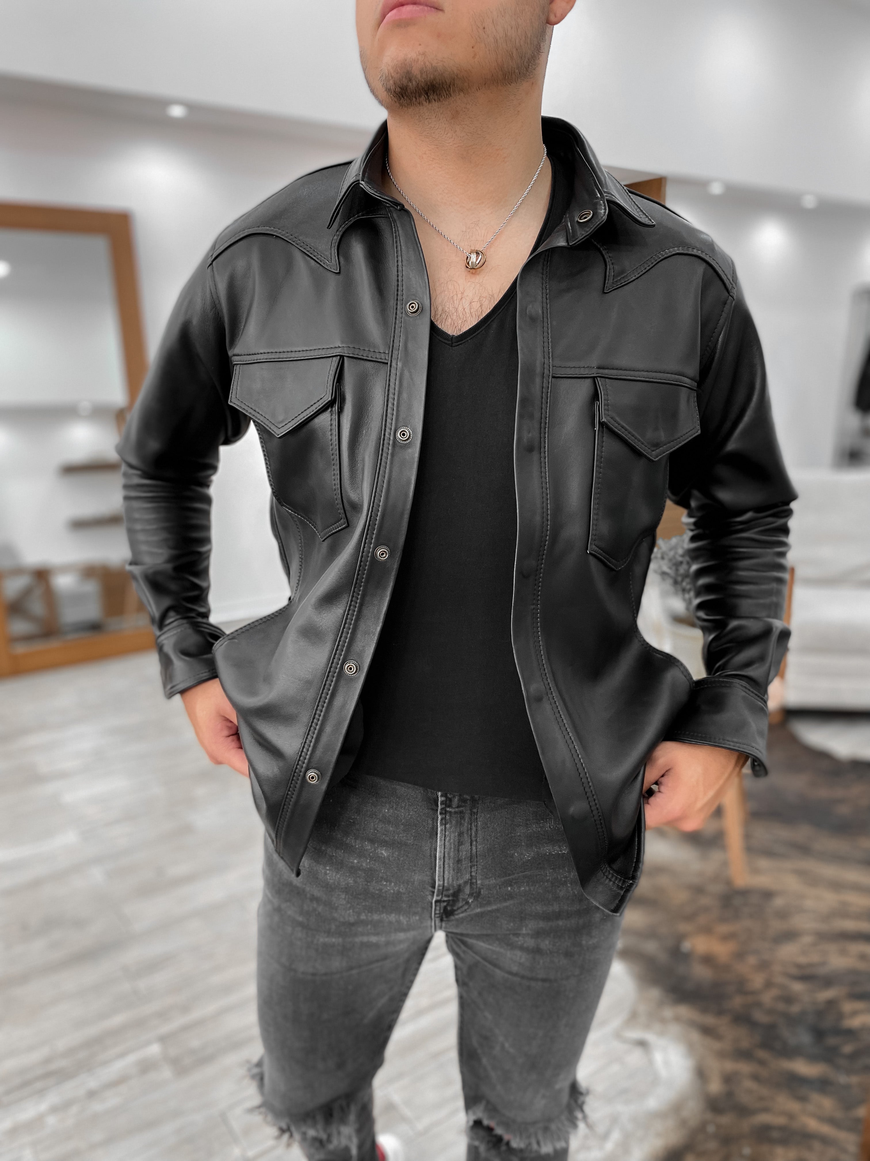 LEATHER OVERSHIRT – LuxxeMx